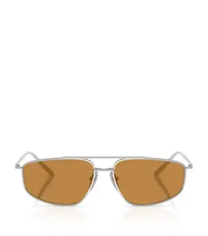 Prada Metal Rectangular Sunglasses - Silver