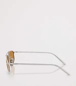 Prada Metal Rectangular Sunglasses - Silver