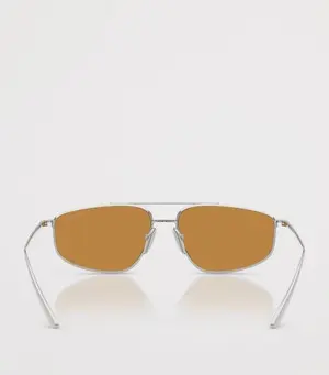 Prada Metal Rectangular Sunglasses - Silver