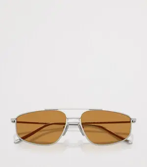 Prada Metal Rectangular Sunglasses - Silver