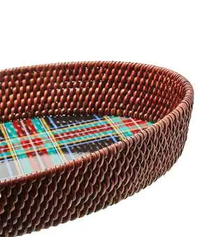 MACKENZIE-CHILDS Rattan-trim Serving Tray