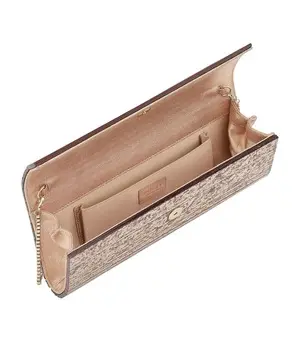 JIMMY CHOO Glitter Sweetie Clutch With Chain Strap - Pink