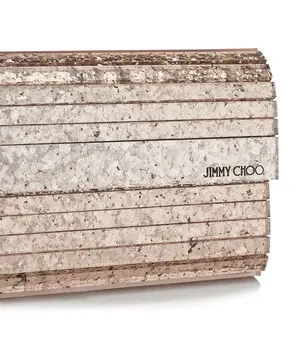 JIMMY CHOO Glitter Sweetie Clutch With Chain Strap - Pink