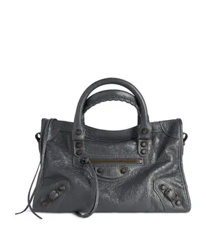 Balenciaga Small Leather Le City Top Handle Bag - Grey