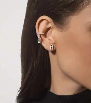 Messika Move Uno White Gold And Diamond Pavé Ear Cuff