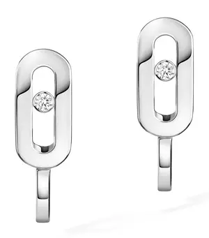 Messika Move Uno Diamond Mini Hoop Earrings - Silver