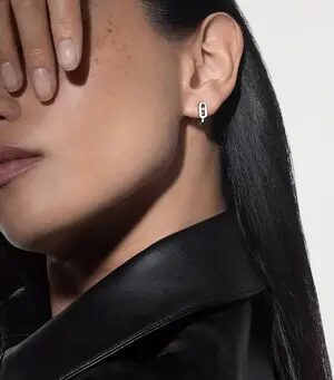 Messika Move Uno White Gold And Diamond Mini Hoop Earrings