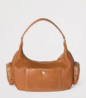Miu Miu Nappa Leather Pocket Top-handle Bag - Brown