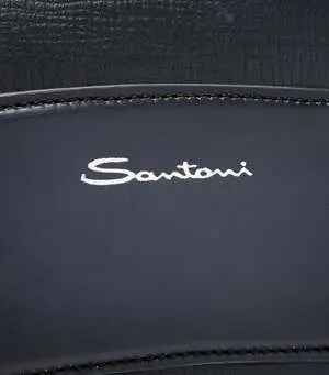Santoni Leather Weekend Bag - Black