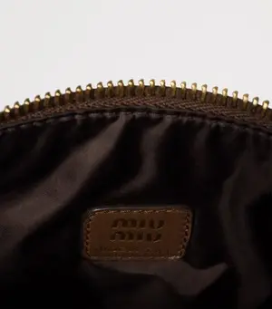 Miu Miu Gabardine Pouch With Wristlet - Brown