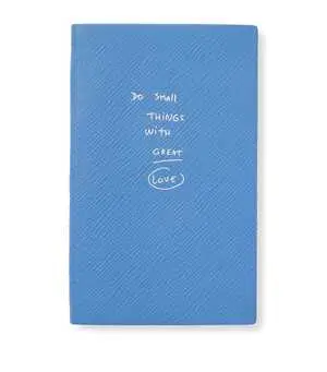 Smythson X Thomas Lélu Panama Leather Do Small Things Panama Notebook - Blue