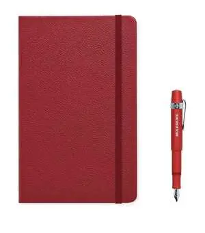 MOLESKINE Le Duo Ecriture Fountain Pen And Notebook Set - Red