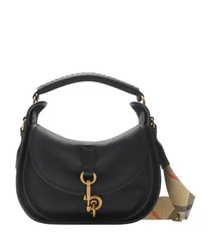 Burberry Small Calf Leather B Clip Messenger Bag