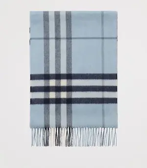 Burberry Cashmere Check Scarf - Blue