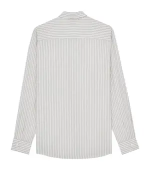 Saint Laurent Stripe Cassandre Shirt - Nude