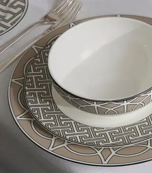 O.W.LONDON Set Of 2 Loop Dinner Plates - Neutral