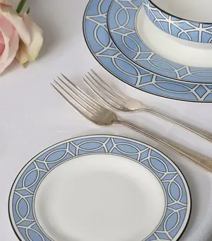 O.W.LONDON Set Of 2 Loop Dinner Plates - Blue