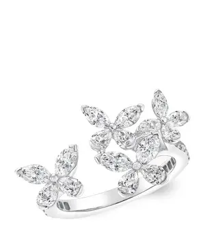 Graff 18 Karat Gold Diamond Butterfly Ring - White