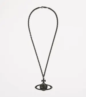 VIVIENNE WESTWOOD Embellished Bas Relief Orb Pendant Necklace