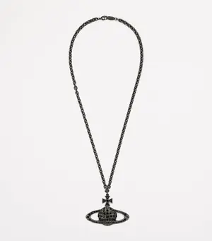 VIVIENNE WESTWOOD Embellished Bas Relief Orb Pendant Necklace