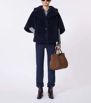 Max Mara Small Nubuck Leather Top-handle Bag
