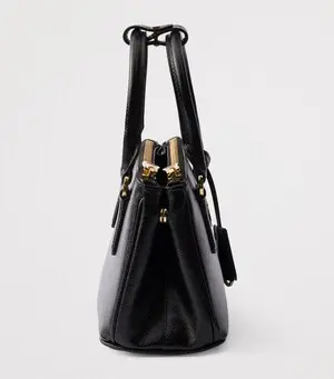 Prada Mini Saffiano Leather Galleria Top-handle Bag - Black