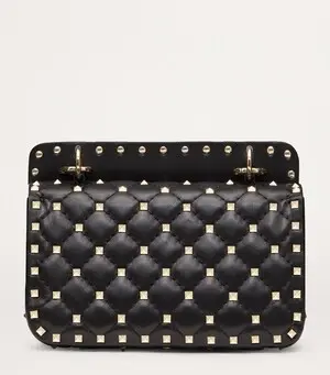 Valentino Garavani Small Rockstud Spike Top-handle Bag - Black