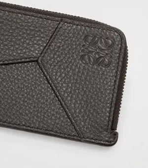 Loewe Leather Puzzle Coin Card Holder - Grey