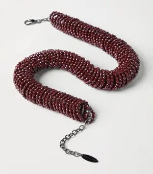 Brunello Cucinelli Hematite And Sterling Silver Beaded Necklace