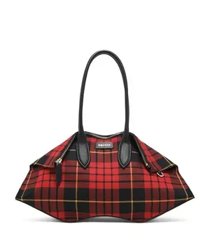 Alexander McQueen Check Manta Shoulder Bag - Metallic
