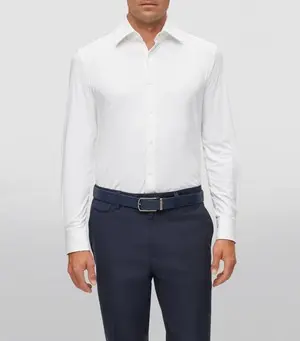 BOSS Stretch-cotton Slim Shirt - White