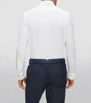 BOSS Stretch-cotton Slim Shirt - White