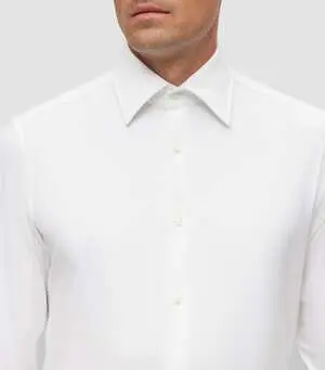 BOSS Stretch-cotton Slim Shirt - White
