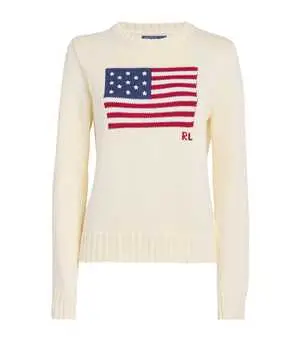 Polo Ralph Lauren Cotton American Flag Sweater
