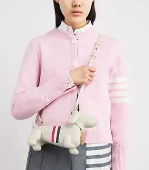 Thom Browne Mini Hector Leather Cross-body Bag - Beige