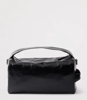 Prada Antiqued Leather Cross-body Bag - Black