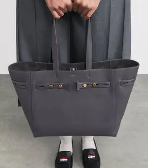 Thom Browne Leather Cabas Tote Bag