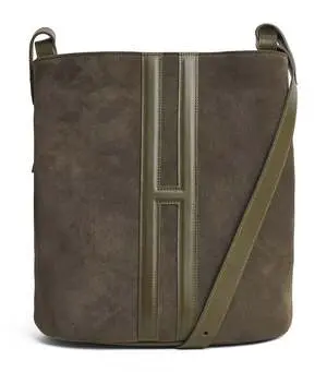 Harrods X Tusting Suede H Tote Bag - Green