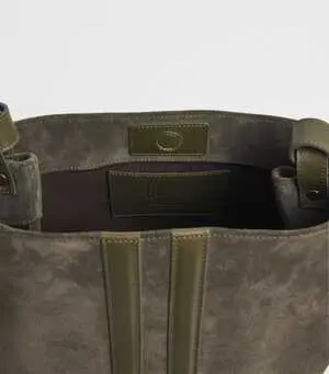 Harrods X Tusting Suede H Tote Bag - Green
