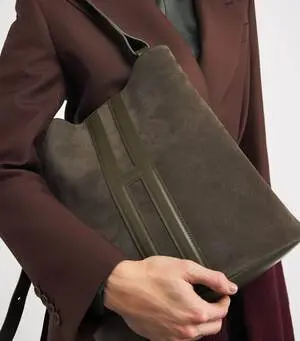 Harrods X Tusting Suede H Tote Bag - Green