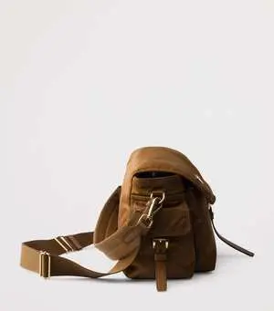 Prada Re-nylon And Leather Shoulder Bag - Brown