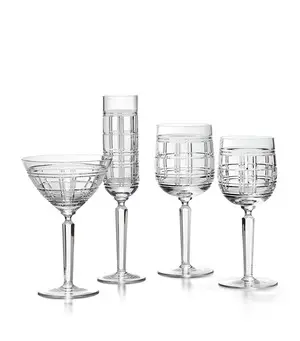 Ralph Lauren Hudson Plaid Red Wine Glass