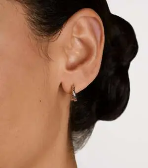ASTRID & MIYU Crossover Illusion Huggie Earrings - Silver