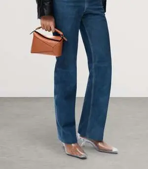 Loewe Mini Leather Puzzle Edge Top-handle Bag - Brown