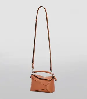 Loewe Mini Leather Puzzle Edge Top-handle Bag - Brown