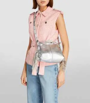 Maje Mini Leather Shoulder Bag - Black