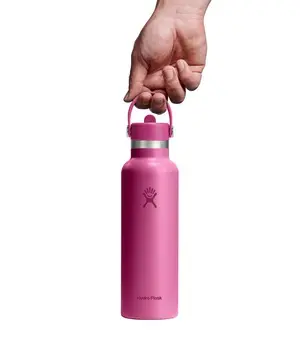 HYDRO FLASK Standard Mouth Bottle With Flex Straw Cap - Red