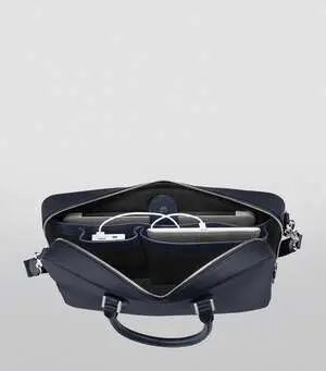 ASPINAL OF LONDON Saffiano Leather Briefcase Bag - Navy