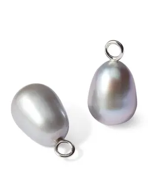 Annoushka White Gold And Baroque Pearl Earring Drops - Silver