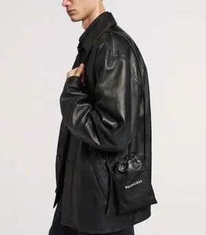 Balenciaga Leather Shopper Phone Holder